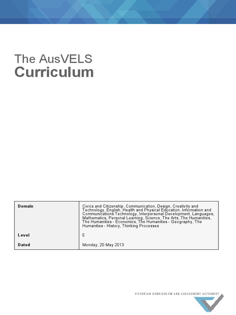 AusVELS Level 5 Arts Curriculum Guide | PDF | Civics | The Arts
