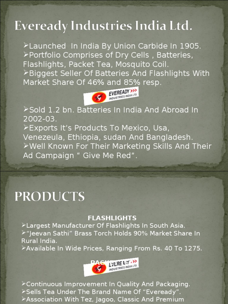 Profile of Eveready Industries India Pvt. Ltd. | PDF | Nature | Business