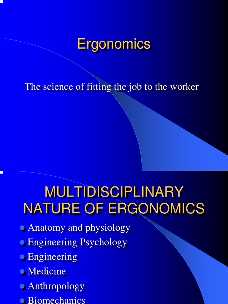 Basic Ergonomics | Human Factors And Ergonomics