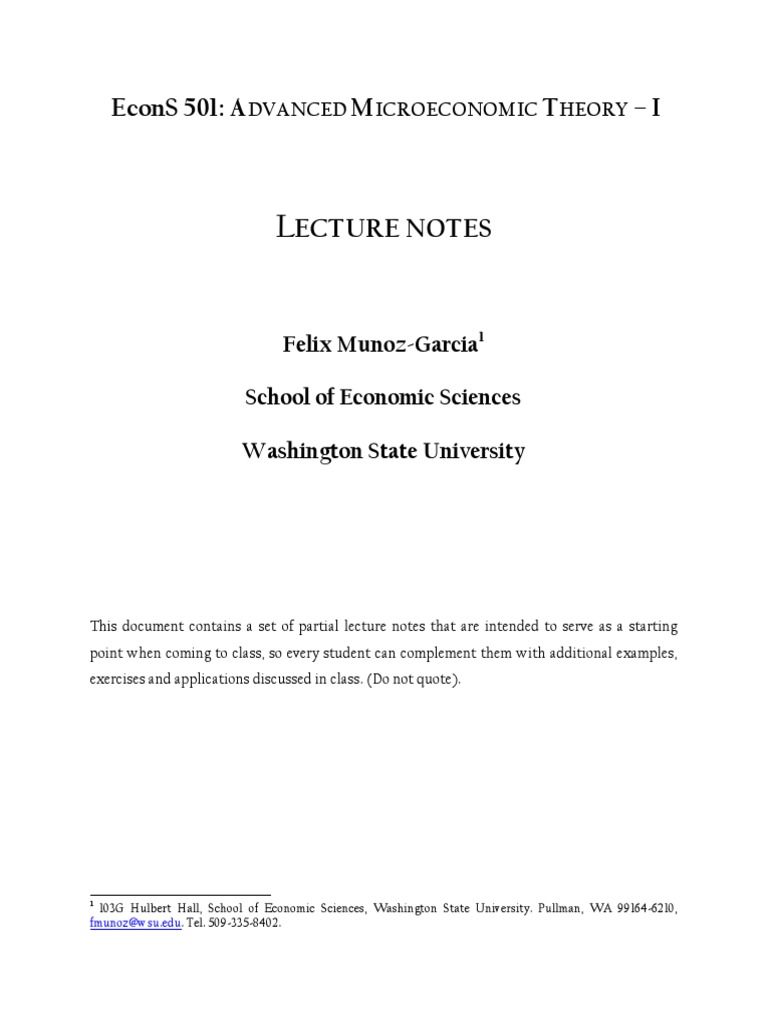 MUÑOZ, F. Advanced Microeconomic Theory. WSU | PDF | Utility ...