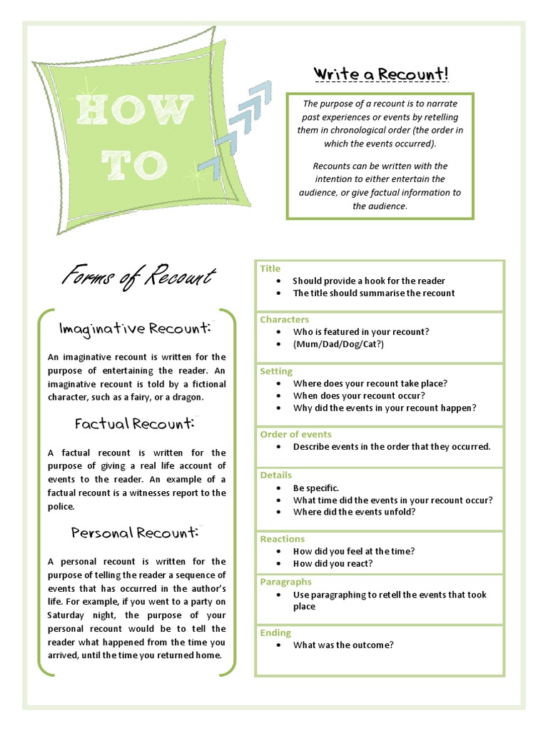 How To Write A Recount | PDF | Adverb | Verb