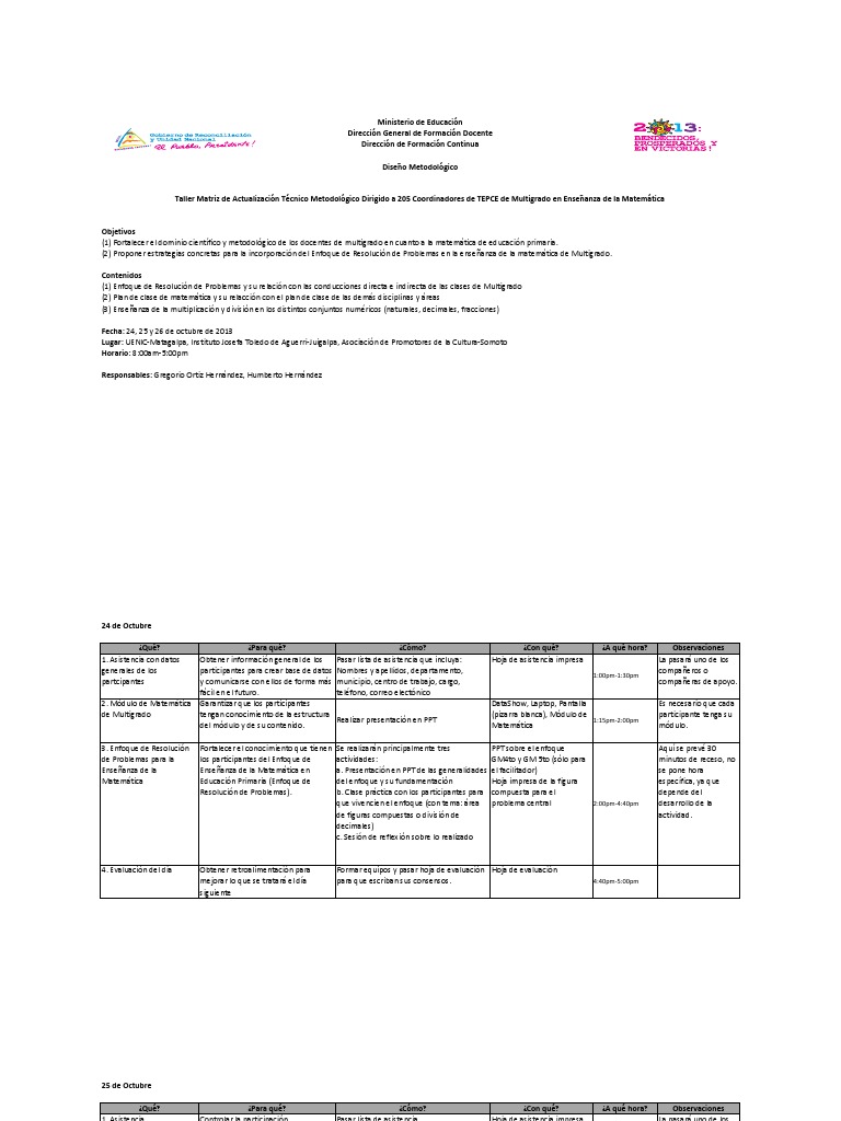 Plan Multigrado | Educación primaria | Física y matemáticas