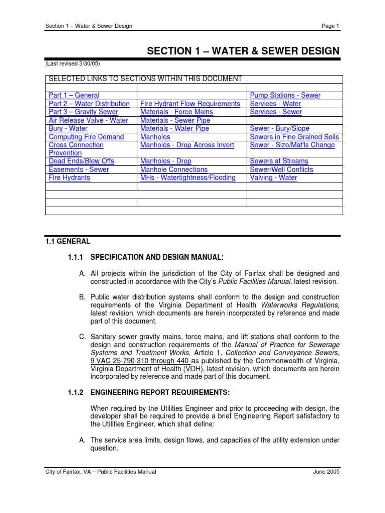 Water and Sewer Design | PDF | Sanitary Sewer | Pipe (Fluid Conveyance)
