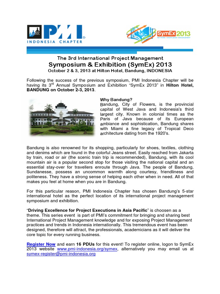 PMI Indonesia SymEx 2013 Flyer | PDF | Indonesia | Business