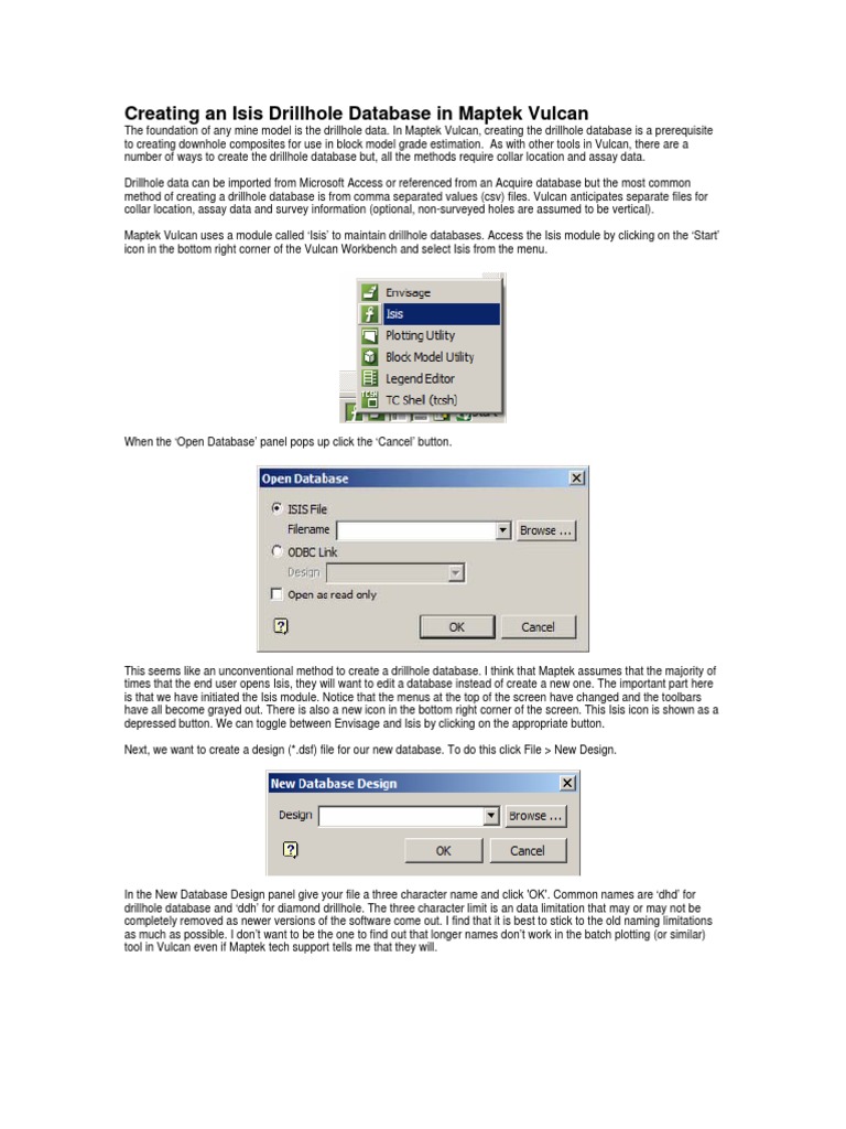 Creating A Drill Hole Database in Vulcan | PDF | Comma Separated Values | Databases