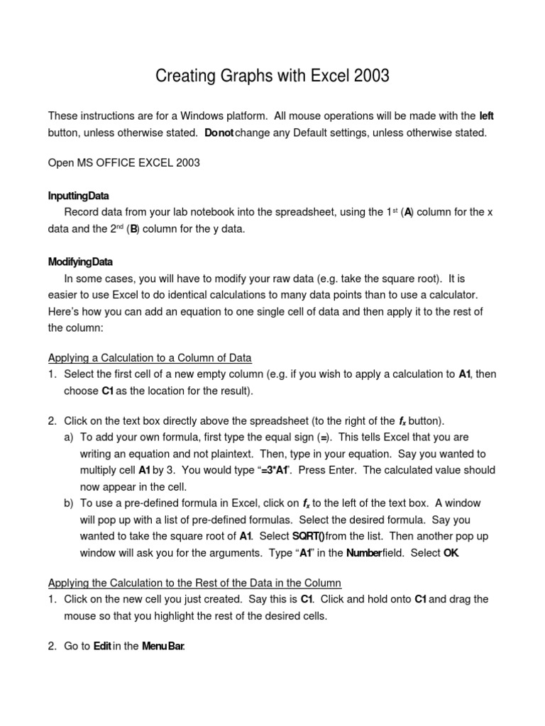 Graphs Excel 2003 | PDF | Microsoft Excel | Spreadsheet