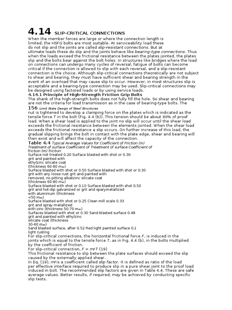 4.3-Slip Critical Connections | PDF | Strength Of Materials | Screw