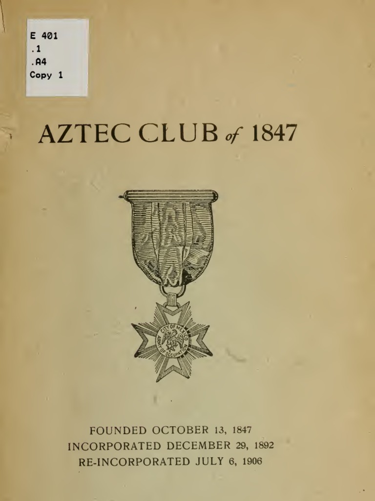 (1909) "Aztec Club of 1847" | PDF | United States Military Academy ...