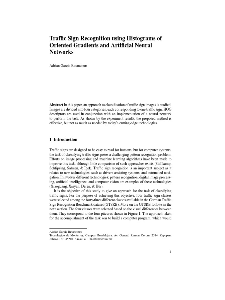 Traffic Sign Recognition Using Histograms of Oriented Gradients and Artificial Neural Networks ...