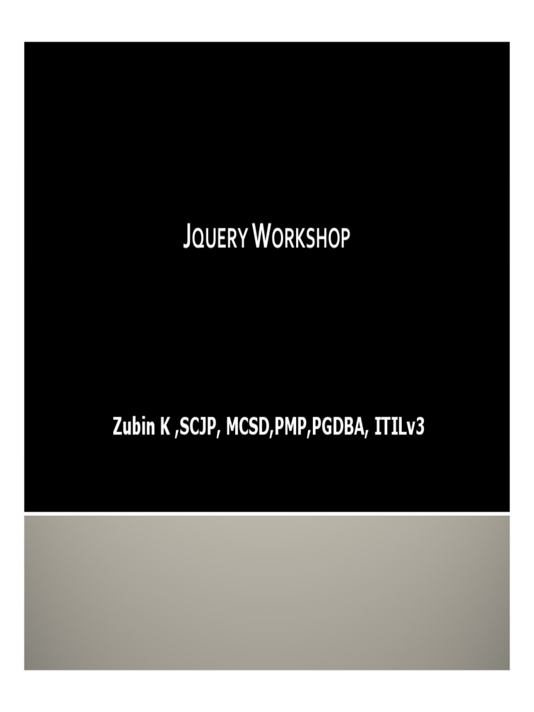 Jquery Workshop | PDF | Ajax (Programming) | Java Script