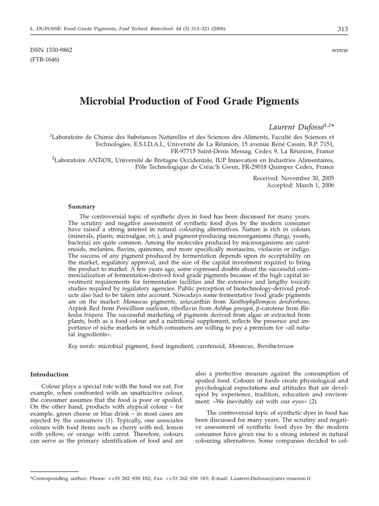 Pigment Production by Microbes | PDF | Yeast | Growth Medium