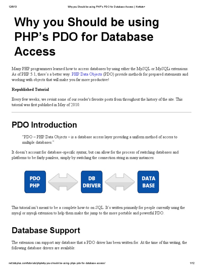 Why you Should be using PHP’s PDO for Database Access | Data Management ...