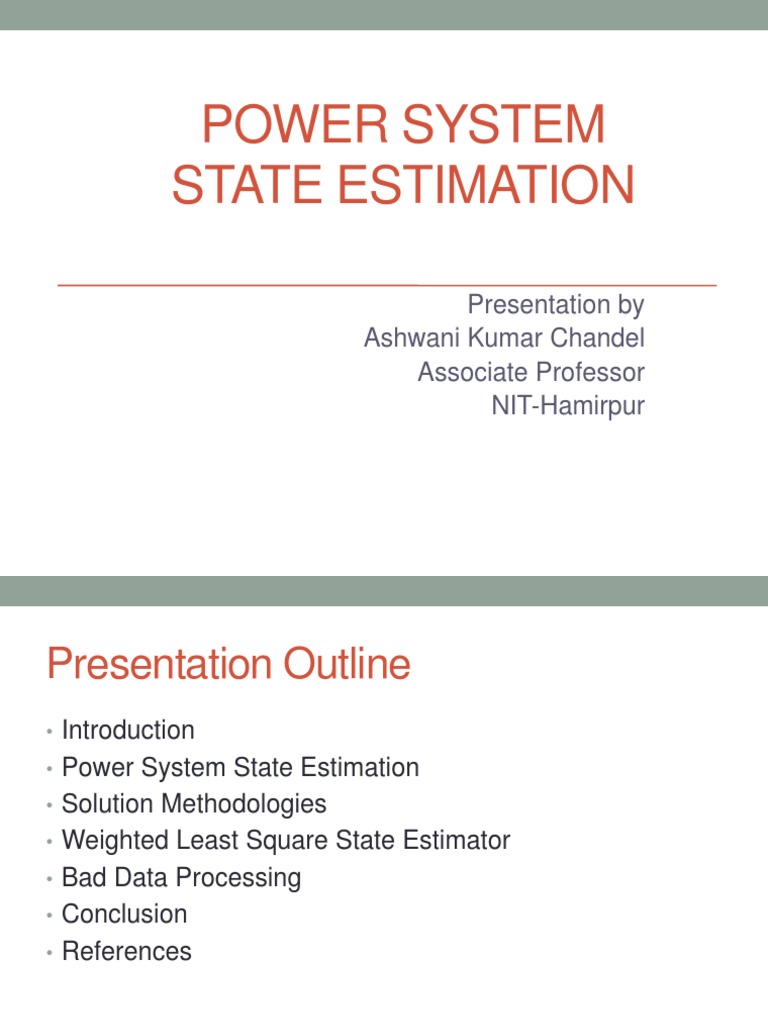 Power System State Estimation Pdf Errors And Residuals Least Squares