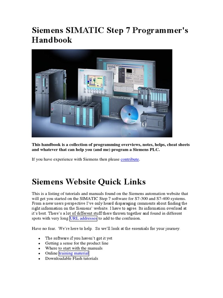 Siemens SIMATIC Step 7 Programmer | PDF | Programmable Logic Controller ...