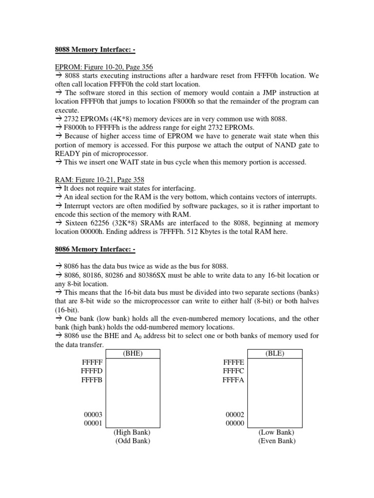 8086 Memory Interface | PDF | Random Access Memory | Central Processing Unit