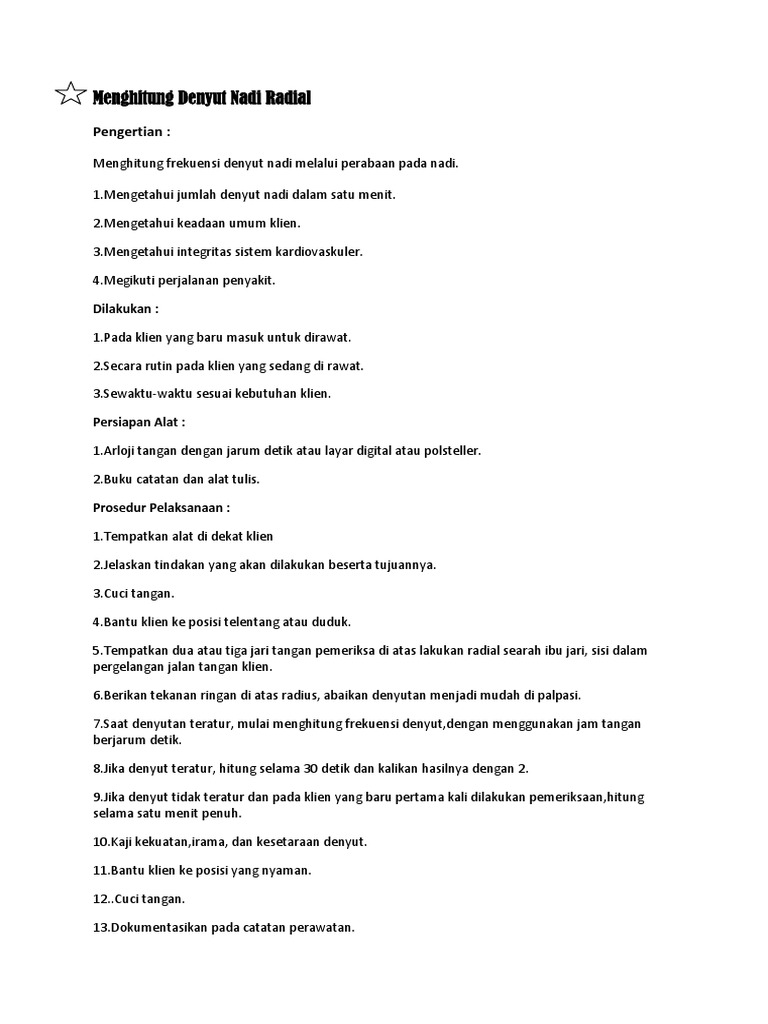 Menghitung Denyut Nadi Radial | PDF