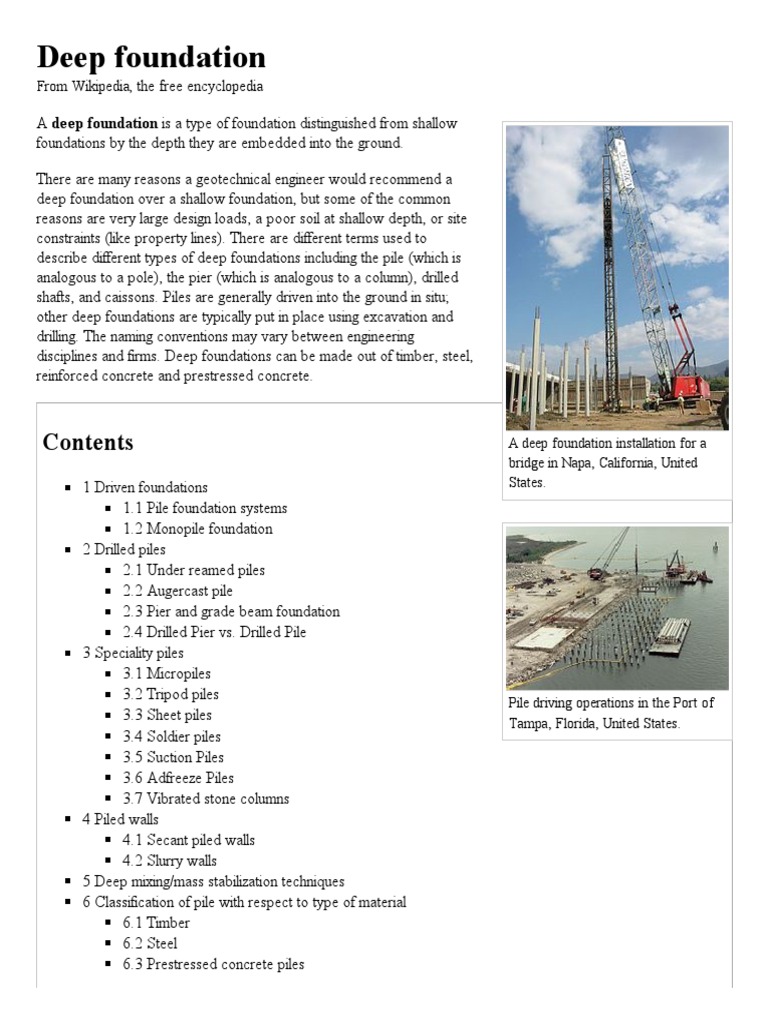 Deep Foundation | PDF | Deep Foundation | Foundation (Engineering)