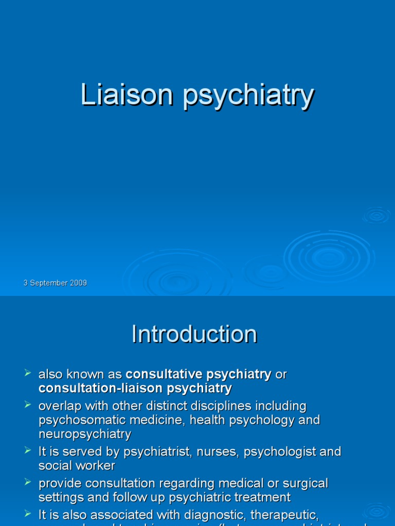 Liaison Psychiatry | Psychiatry | Major Depressive Disorder
