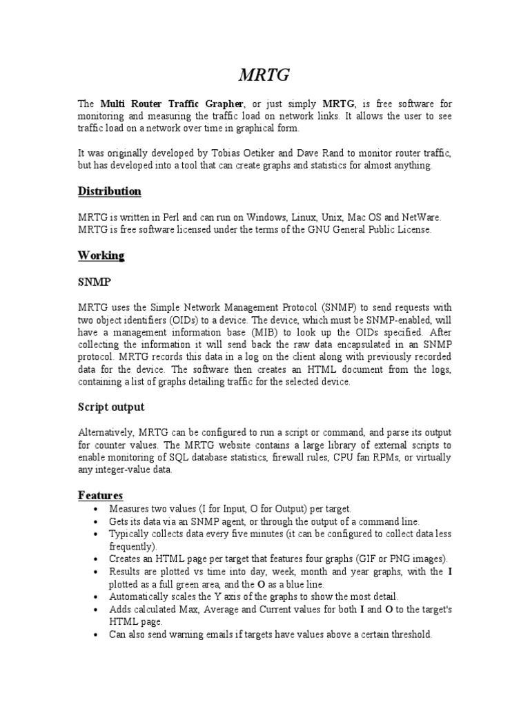 MRTG | PDF | Telecommunications | Software