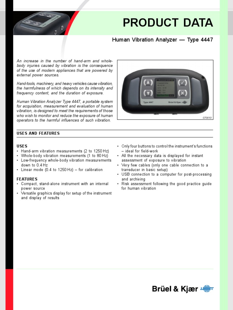 Human Vibration Analyzer Type 4447 | PDF | Electromagnetic Compatibility | International ...