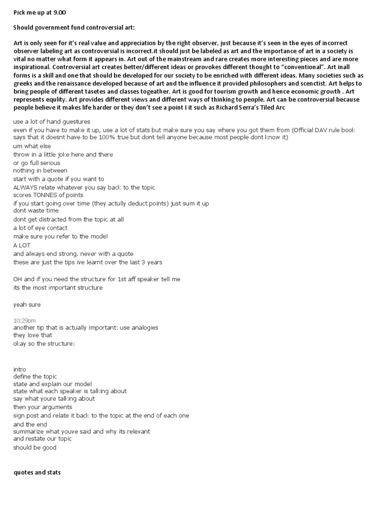 Controversial Art Debate Script | PDF | Art | History