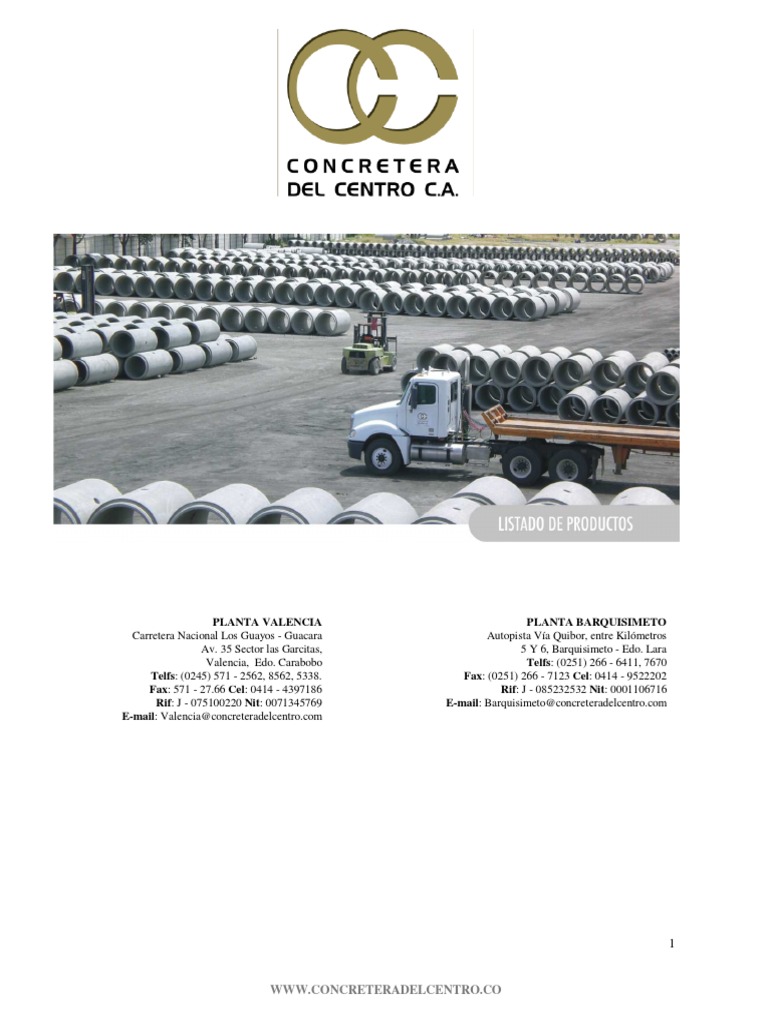 Catalogo Concretera Del Centro | PDF