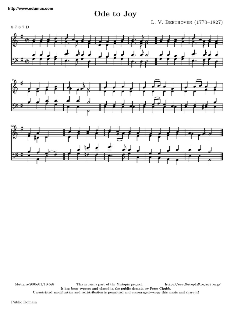 Beethoven - Inno Alla Gioia | PDF | Art