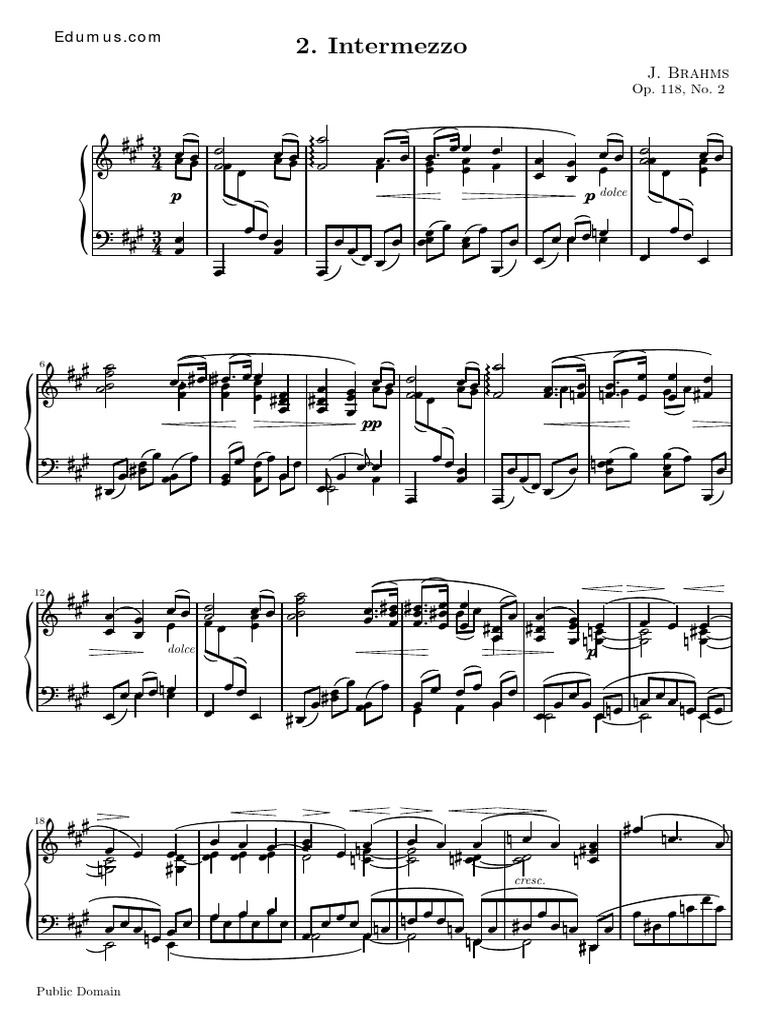 Brahms - Intermezzo | PDF