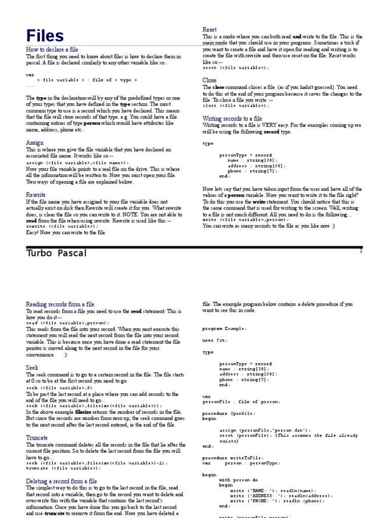 File Pascal | PDF | Subroutine | Parameter (Computer Programming)