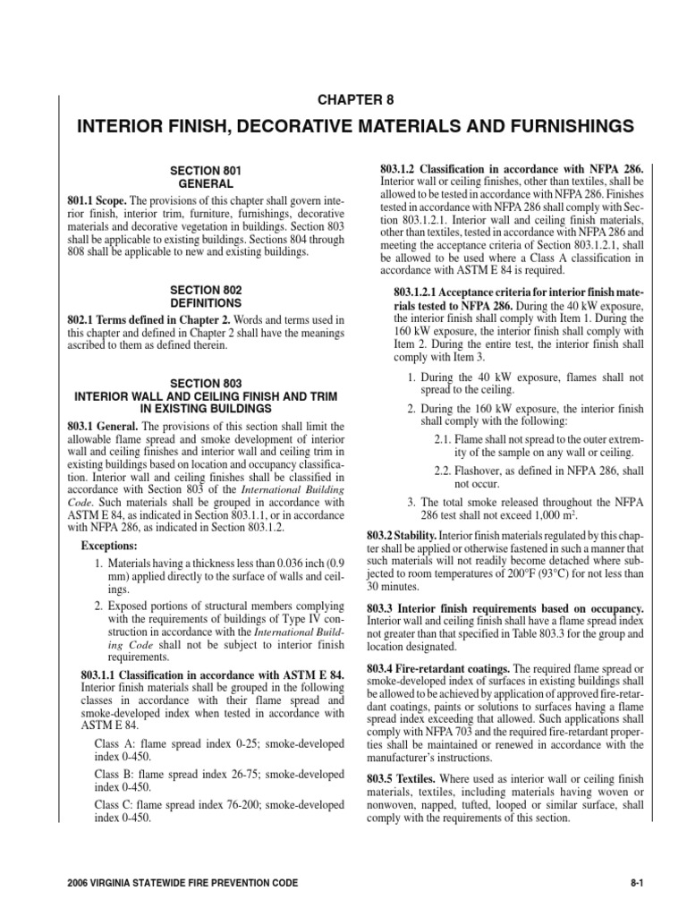 Interior Finish & Furnishings Code Guidelines | PDF | Technology ...