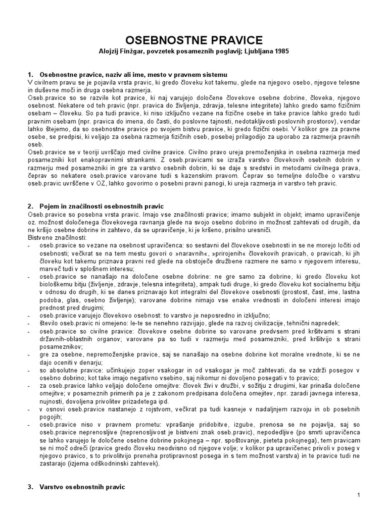 Osebnostne Pravice | PDF