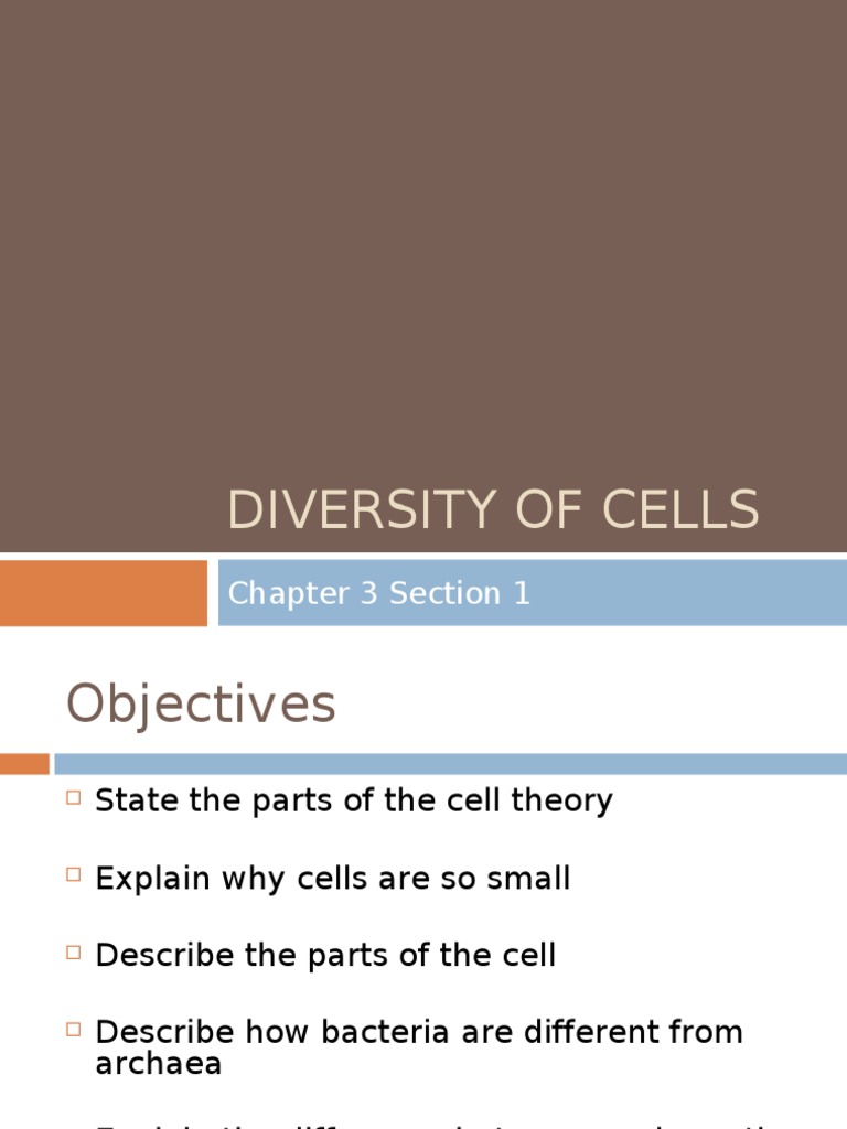 Diversity of Cells Ch3.1 7th | PDF | Cell (Biology) | Bacteria