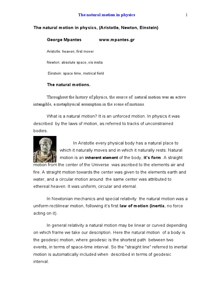 Understanding Aristotle's Natural Motion | PDF | General Relativity | Force