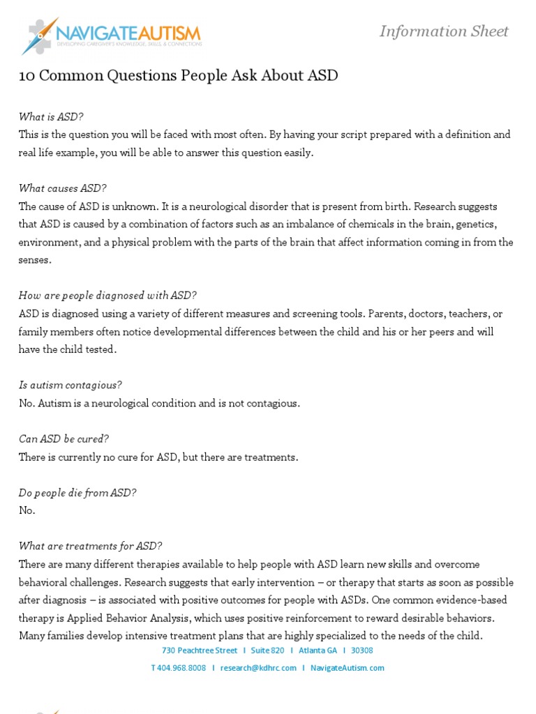Navigate Autism 10 Common Questions People Ask About ASD | PDF | Autism ...