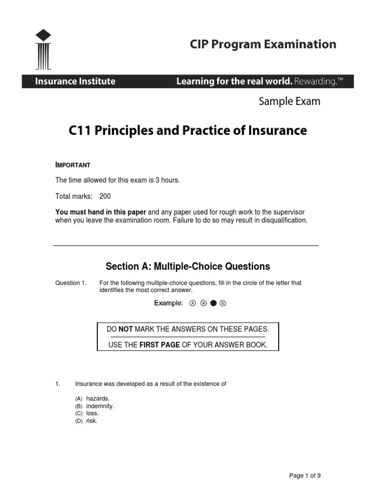 C11 Principles and Practice of Insurance | PDF | Insurance | Offer And ...