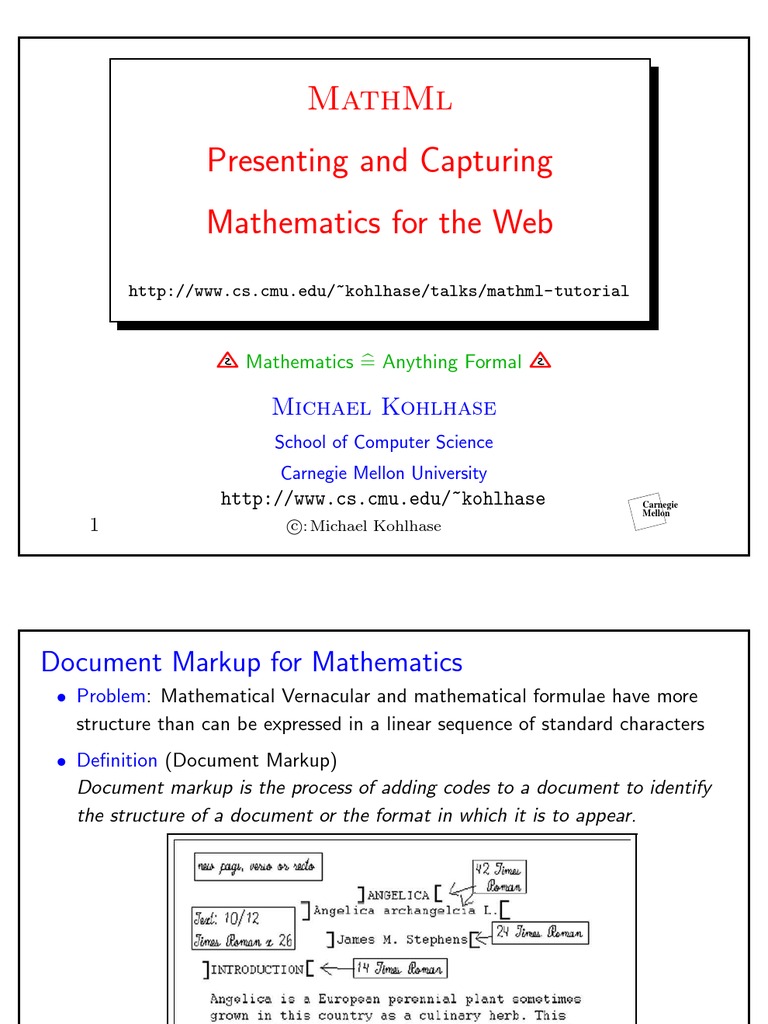 Mathml Tutorial | Download Free PDF | Xml | Markup Language