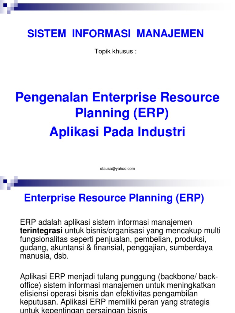 Kuliah Umum ERP | PDF