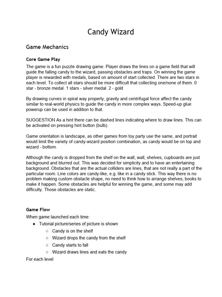 Candy Wizard Functional Specs | PDF | Nature | Leisure