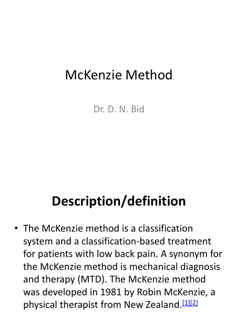 McKenzie Method Physiopedia | PDF | Back Pain | Pain