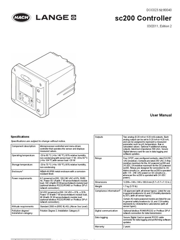 Manuale SC200 en | PDF | Electrical Wiring | Electromagnetic Interference