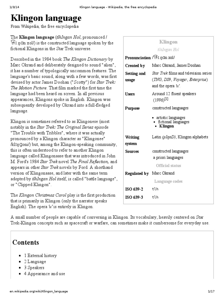 Klingon Language | PDF | Vowel | Phonetics