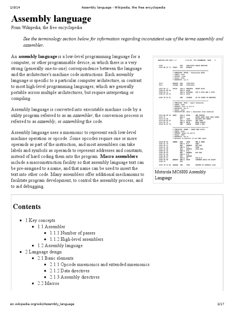 Assembly Language | PDF | Assembly Language | Instruction Set