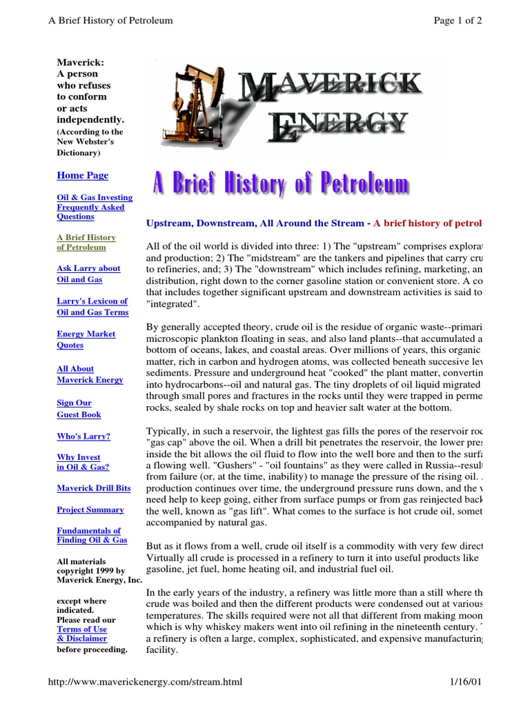 A Brief History of Petroleum | PDF | Oil Refinery | Petroleum