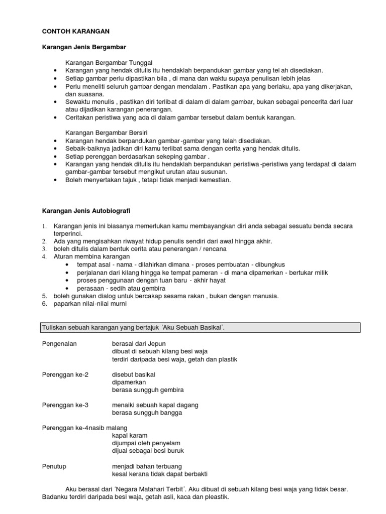 Nota Contoh Karangan | PDF