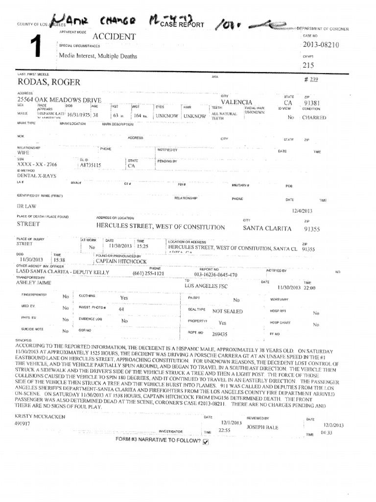 Paul Walker Autopsy Details