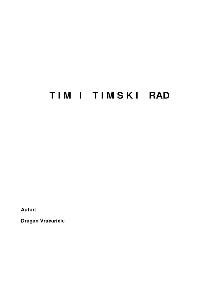 Timovi I Timski Rad | PDF