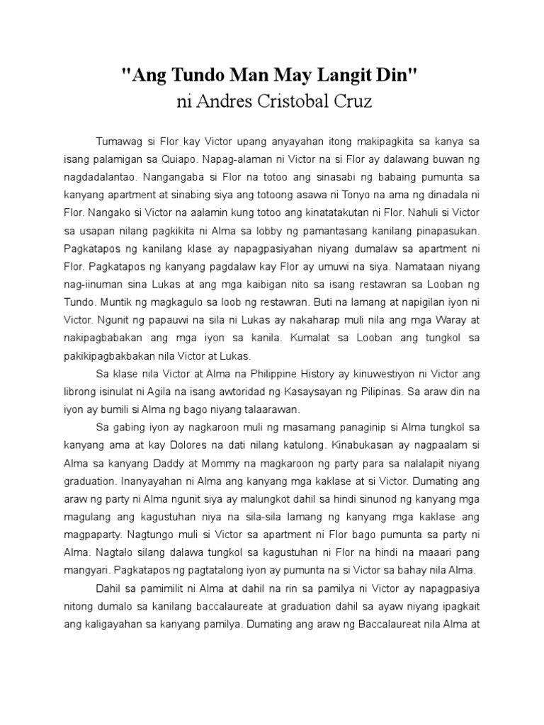 Ang Tundo Man May Langit Din | PDF