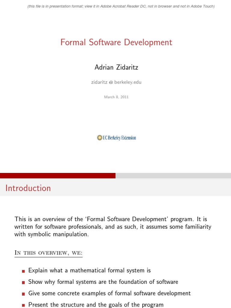 Formal Software Development Program | PDF | Inference | Mathematical Logic