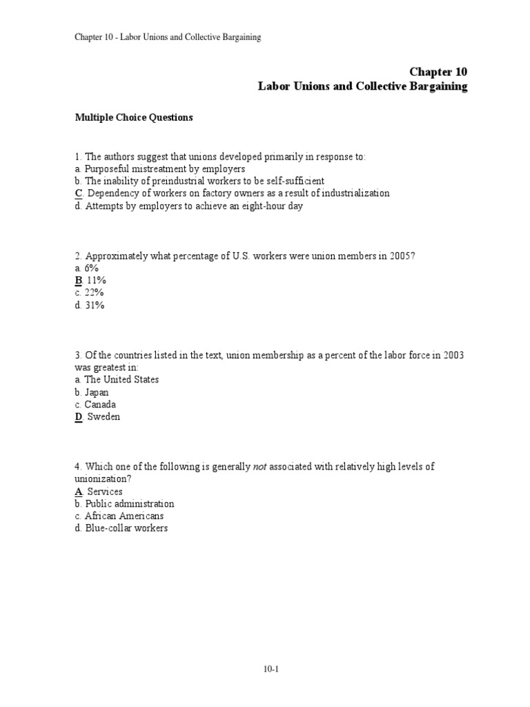Chap010 Labor Economics | PDF | Trade Union | Strike Action