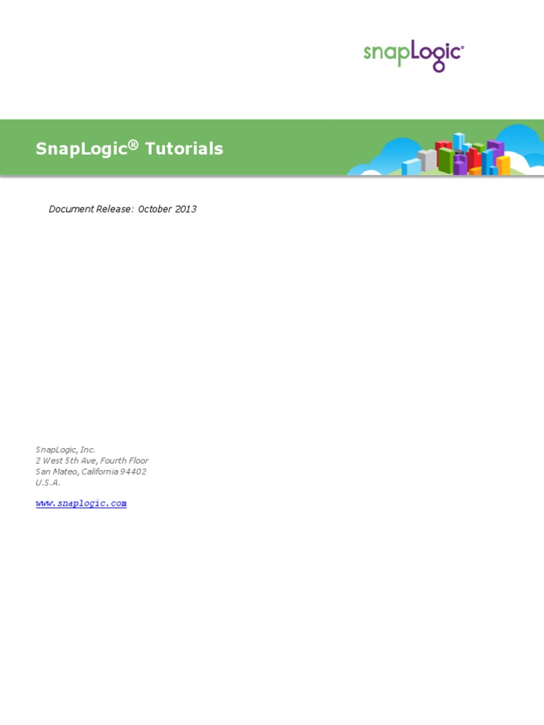 SnapLogic Tutorial | PDF | Parameter (Computer Programming) | Comma Separated Values